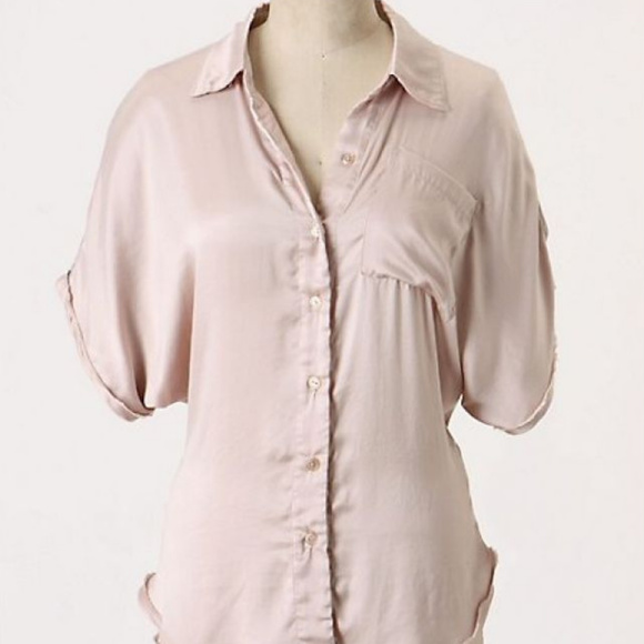 dolan | Tops | Anthropologie Miss Sally Blouse Silk Modal Short Sleeve ...